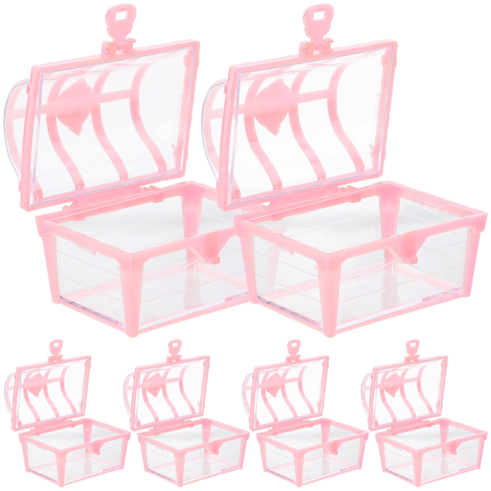 MLINS 12pcs Small Treasure Chest Clear Plastic Box Pirate Keepsake Box ...