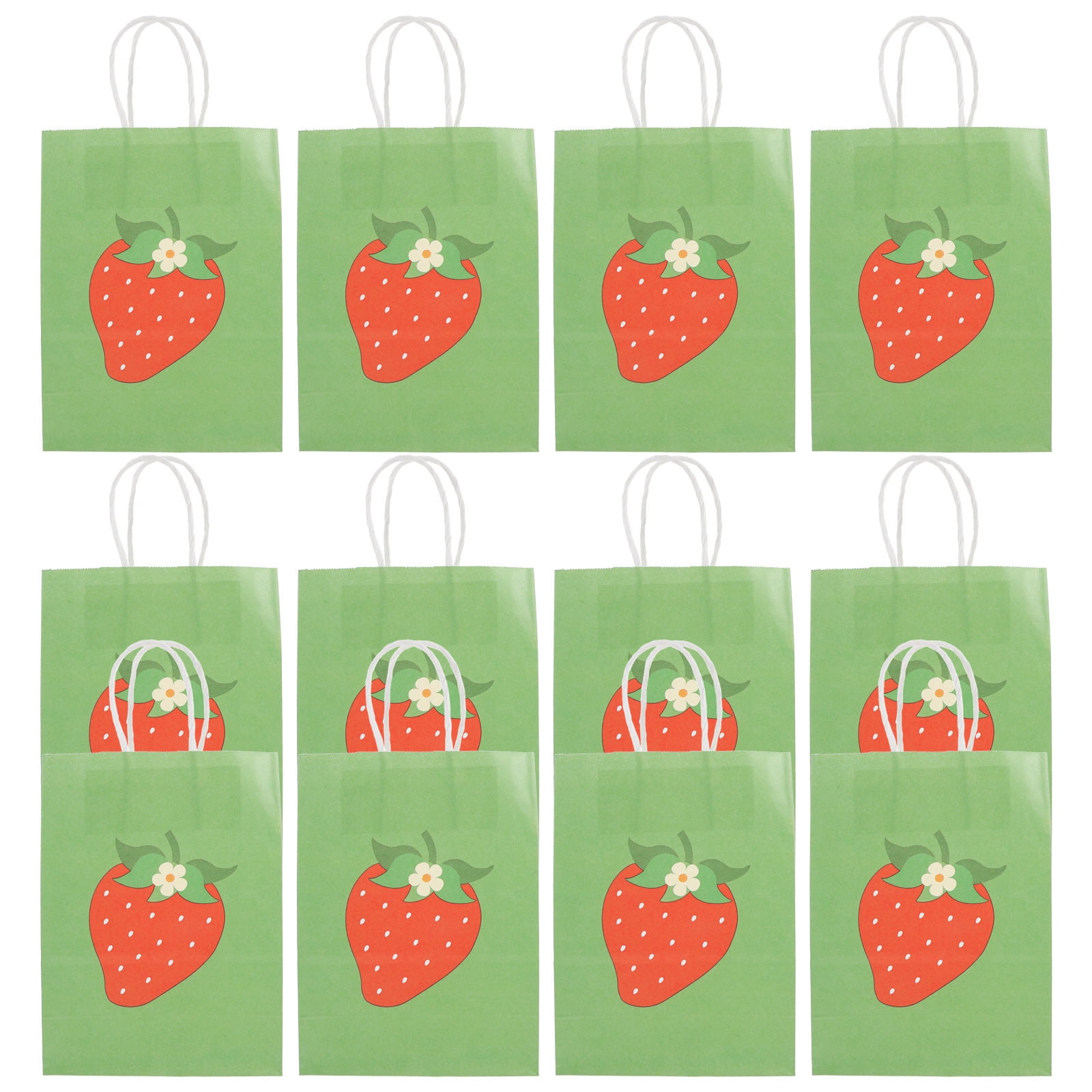 MLINS 12pcs Strawberry Goodie Bags With Handles Strawberry Paper Party ...