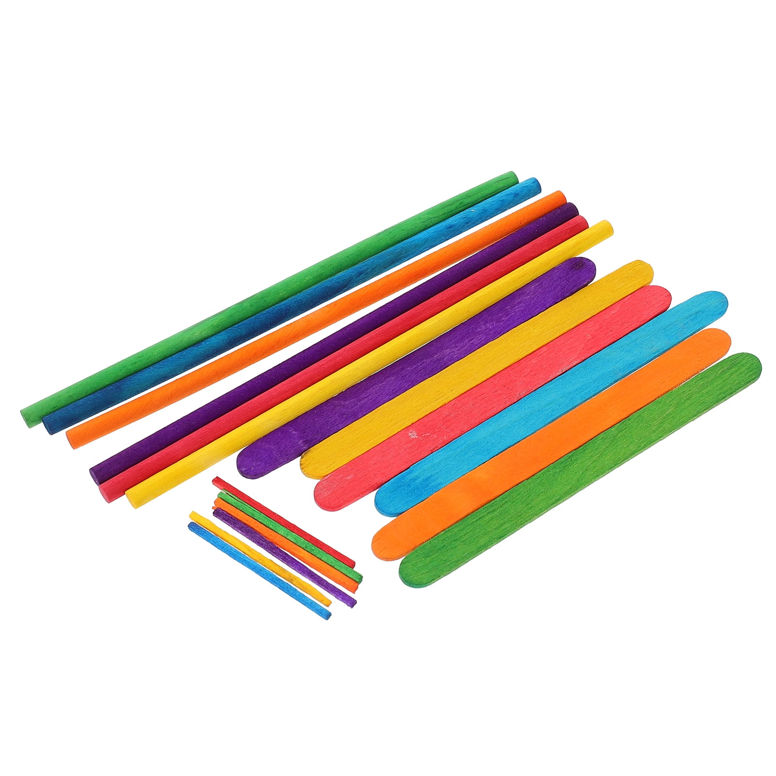 PTOOTP Multipurpose Wooden Sticks Assorted Colors for Creative Handmade ...