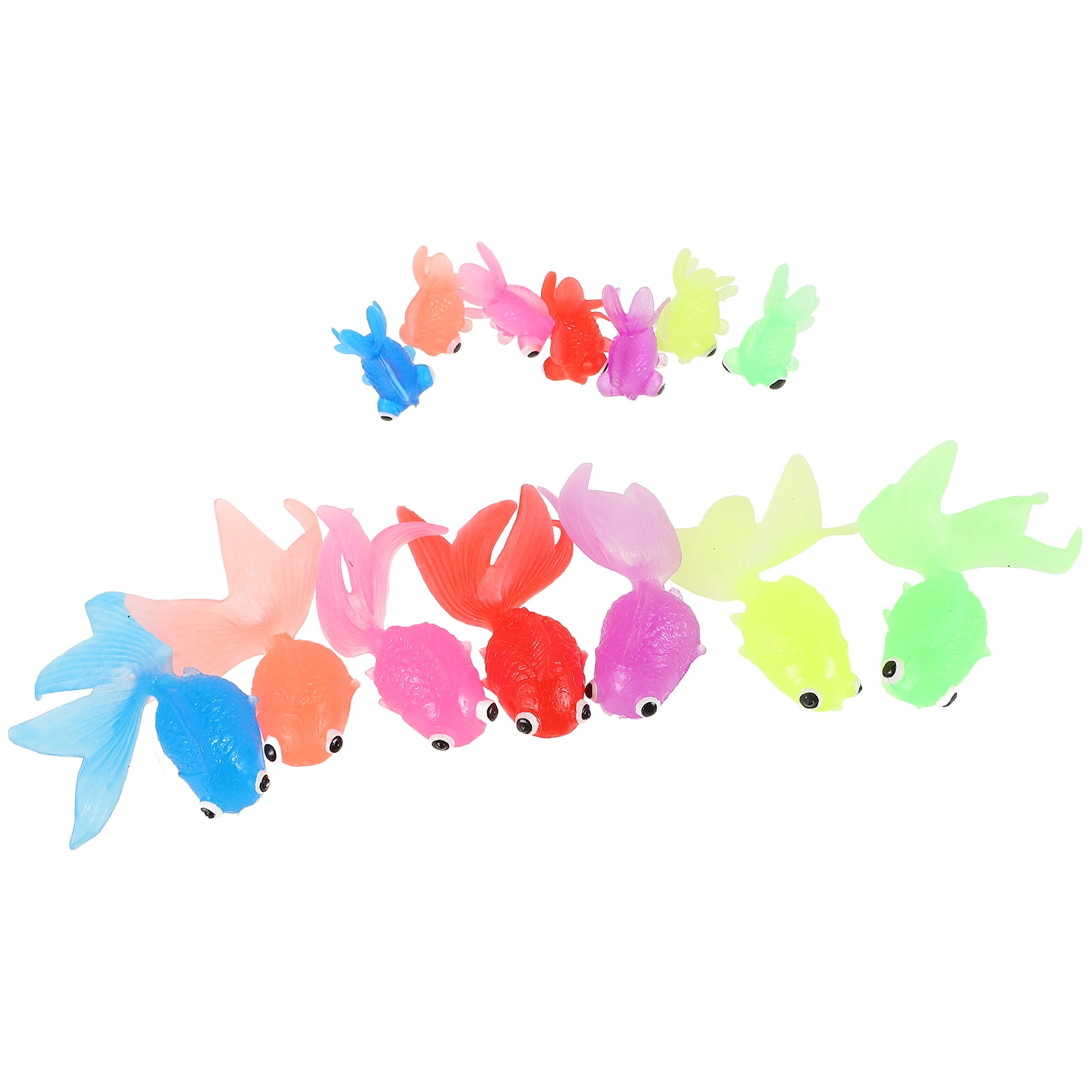 MLINS 14 Pcs Soft Plastic Goldfish Model Cartoon Carnival Wild Feeder ...