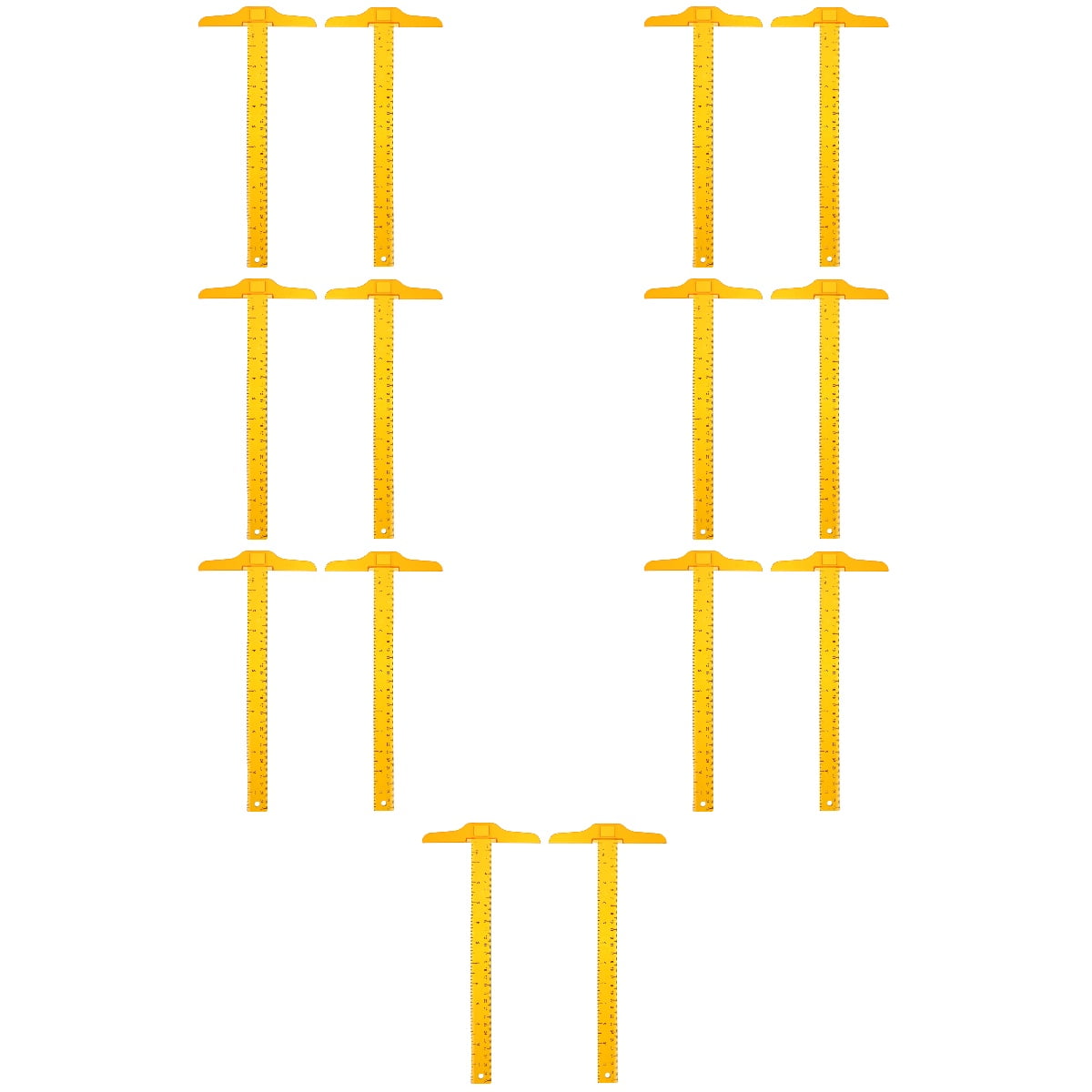 MLINS 14 pcs T Shape Rulers Double Scale Ruler Plastic Measuring Ruler ...