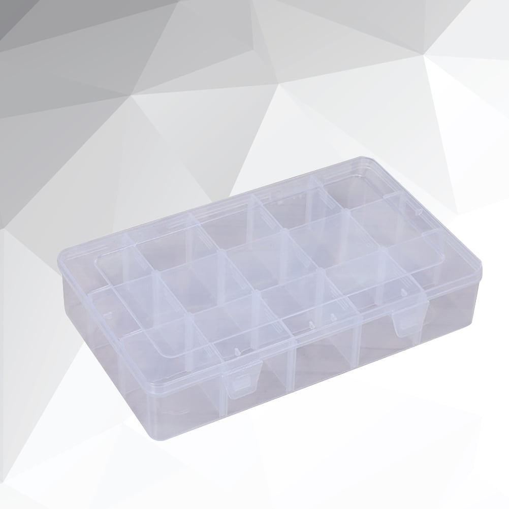MLINS 15 Grids Transparent Plastic Jewelry Box Organizer Storage ...