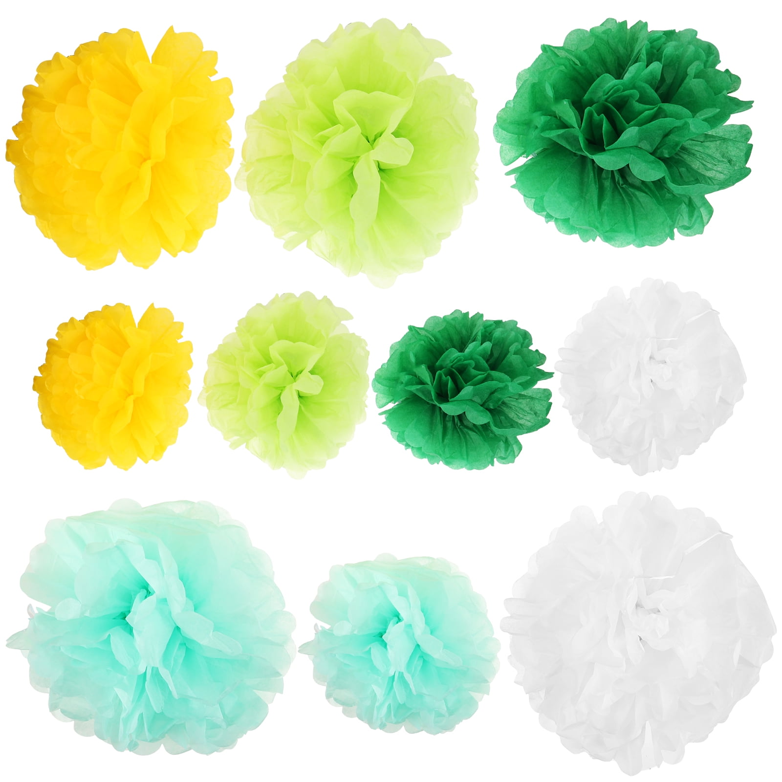 MLINS 15 PCS Green Paper Flower Ball Cheerleading Pom Poms Pompom ...
