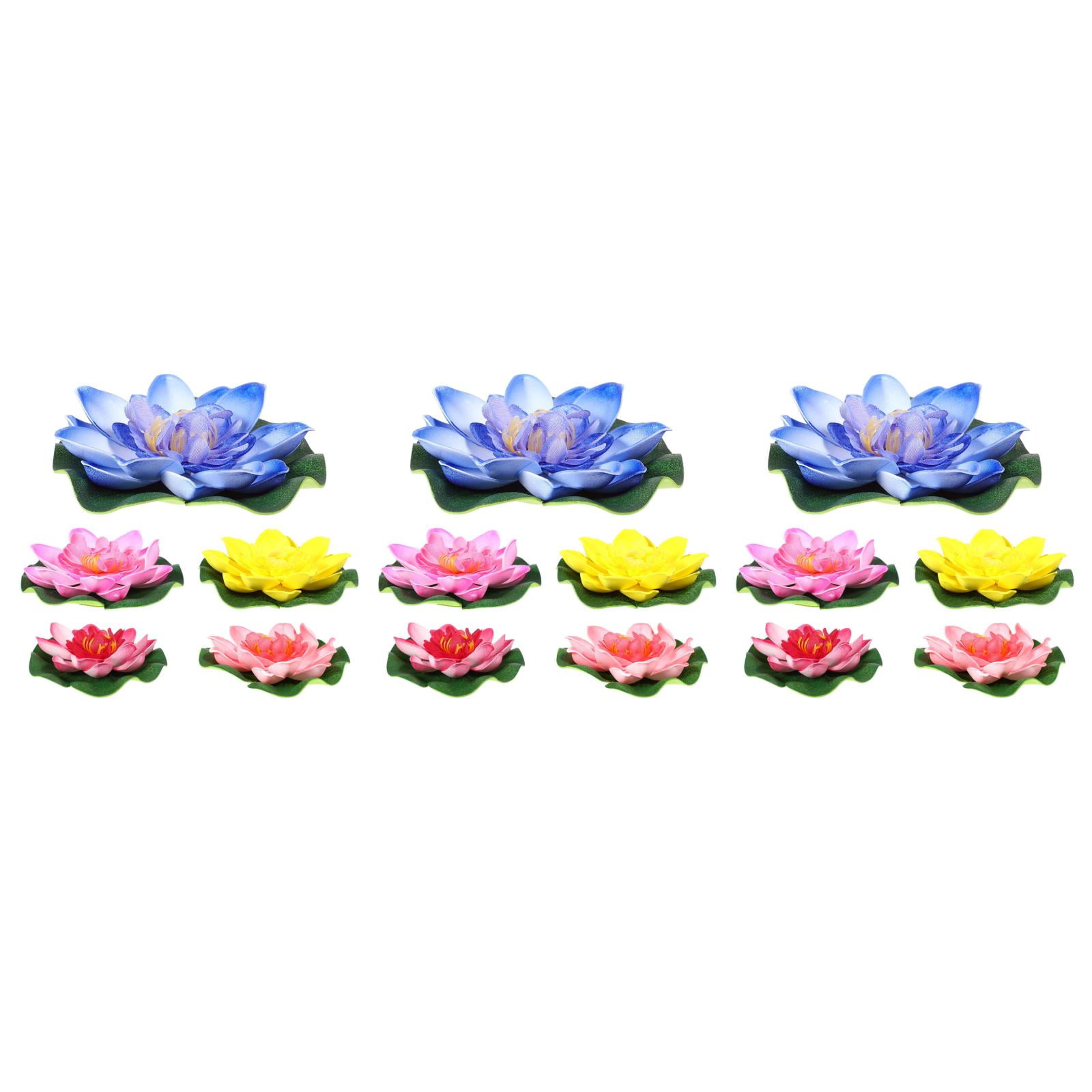MLINS 15 Pcs Artificial Floating Water Lily EVA Lotus Flower Pond Decor ...