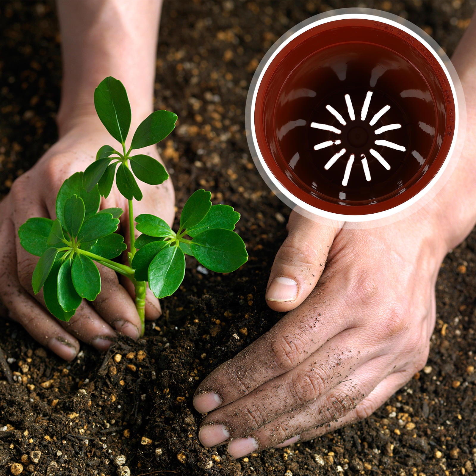 MLINS 15 Pcs Root Control Pots with Drainage Deep for Plants Flower Red ...