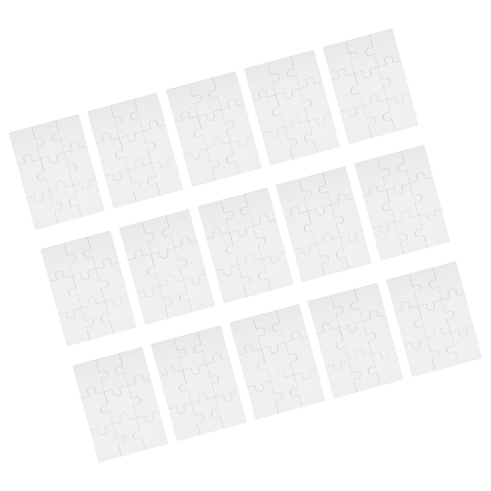 MLINS 15 Sheets Painting Blank Puzzle DIY Paper Puzzle Unfinished DIY ...