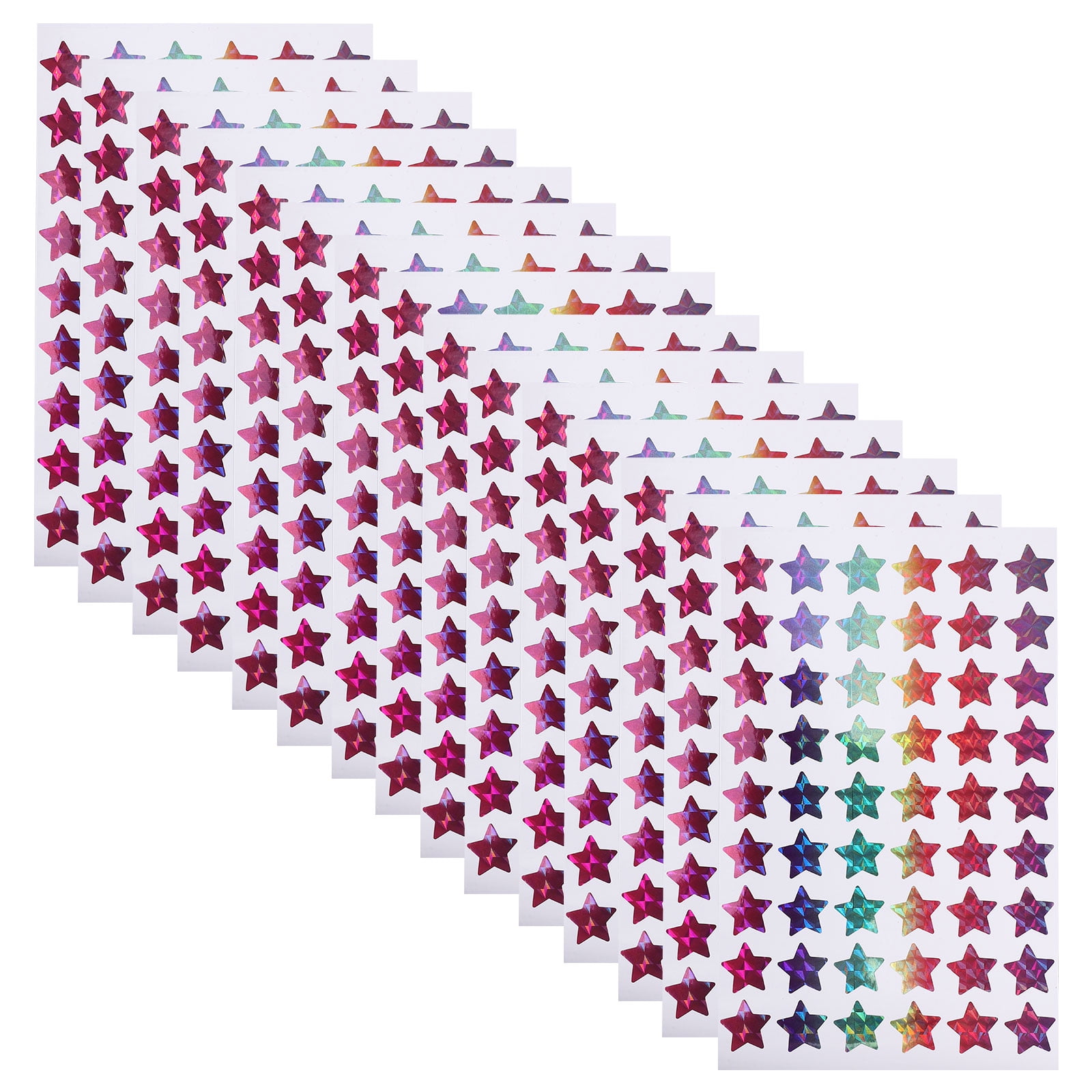 MLINS 15 Sheets Star Label Stickers Reusable Kids Teachers Nail Student ...