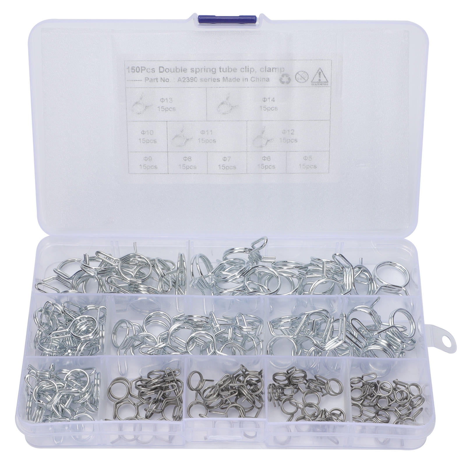 MLINS 150 Pcs Double-wire Clamp Adjustable Hose White - Walmart.com