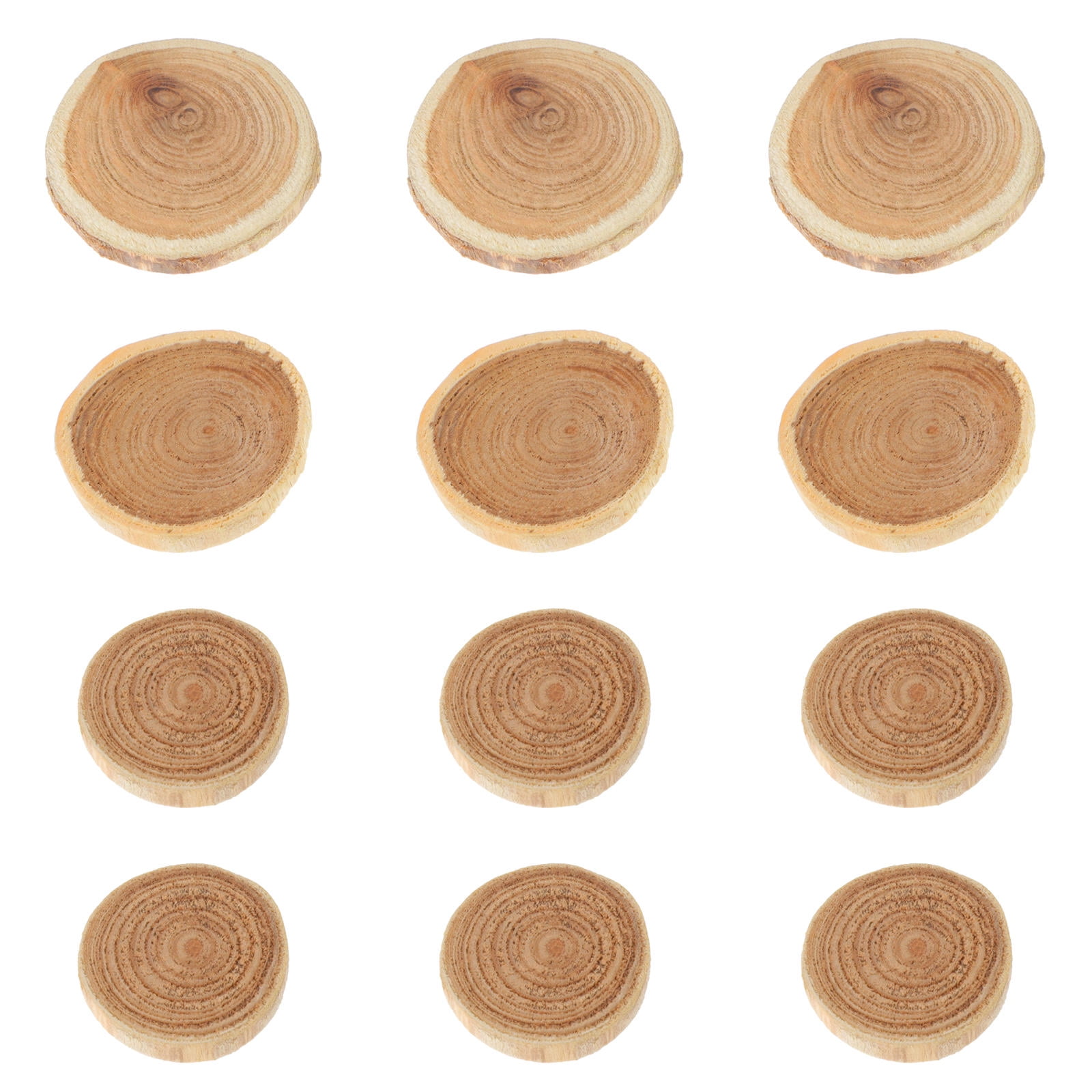 MLINS 150 Pcs Unfinished Wood Pieces Round Wood Slices DIY Wooden Craft ...