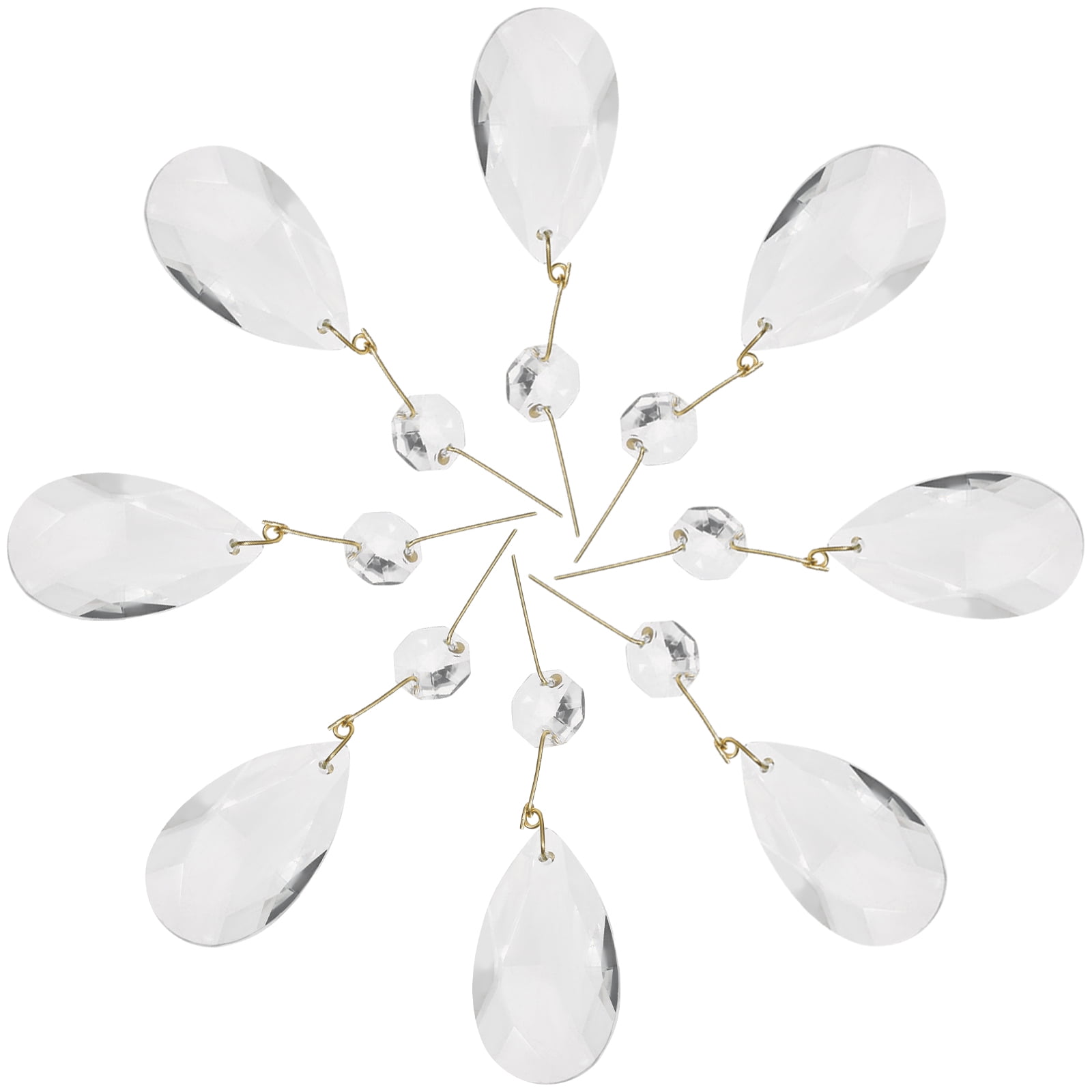 MLINS 15pcs Clear Teardrop Crystal Pendants Crystal Drops For Ceiling ...