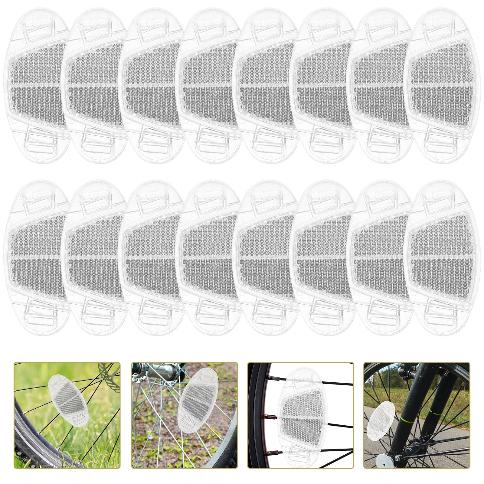 MLINS 16 Pcs Replaceable Wheel Reflectors Compact Bicycle Bike ...