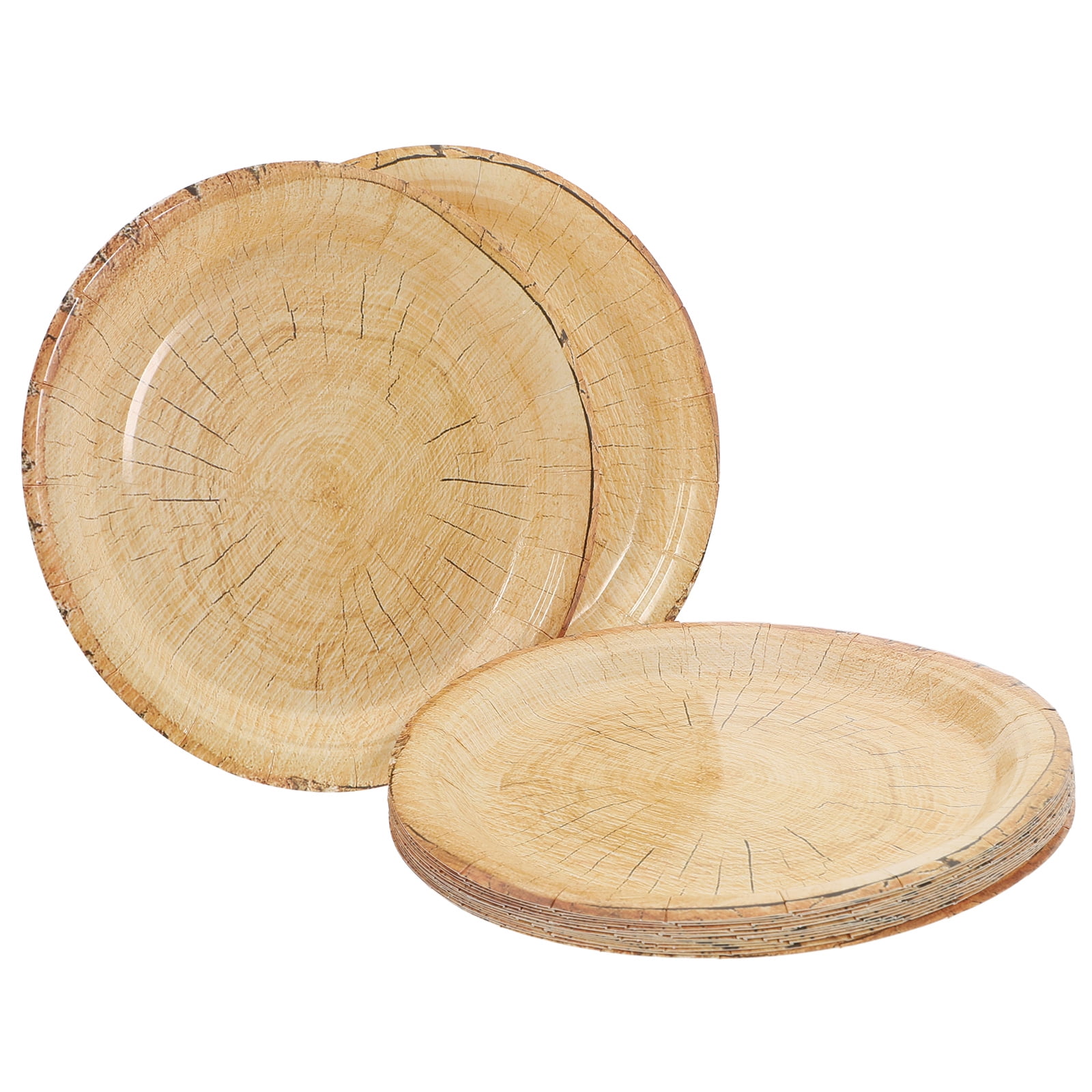 MLINS 16 Pcs Wood Grain Plates Layout Supplies Cardboard Vintage Decor ...