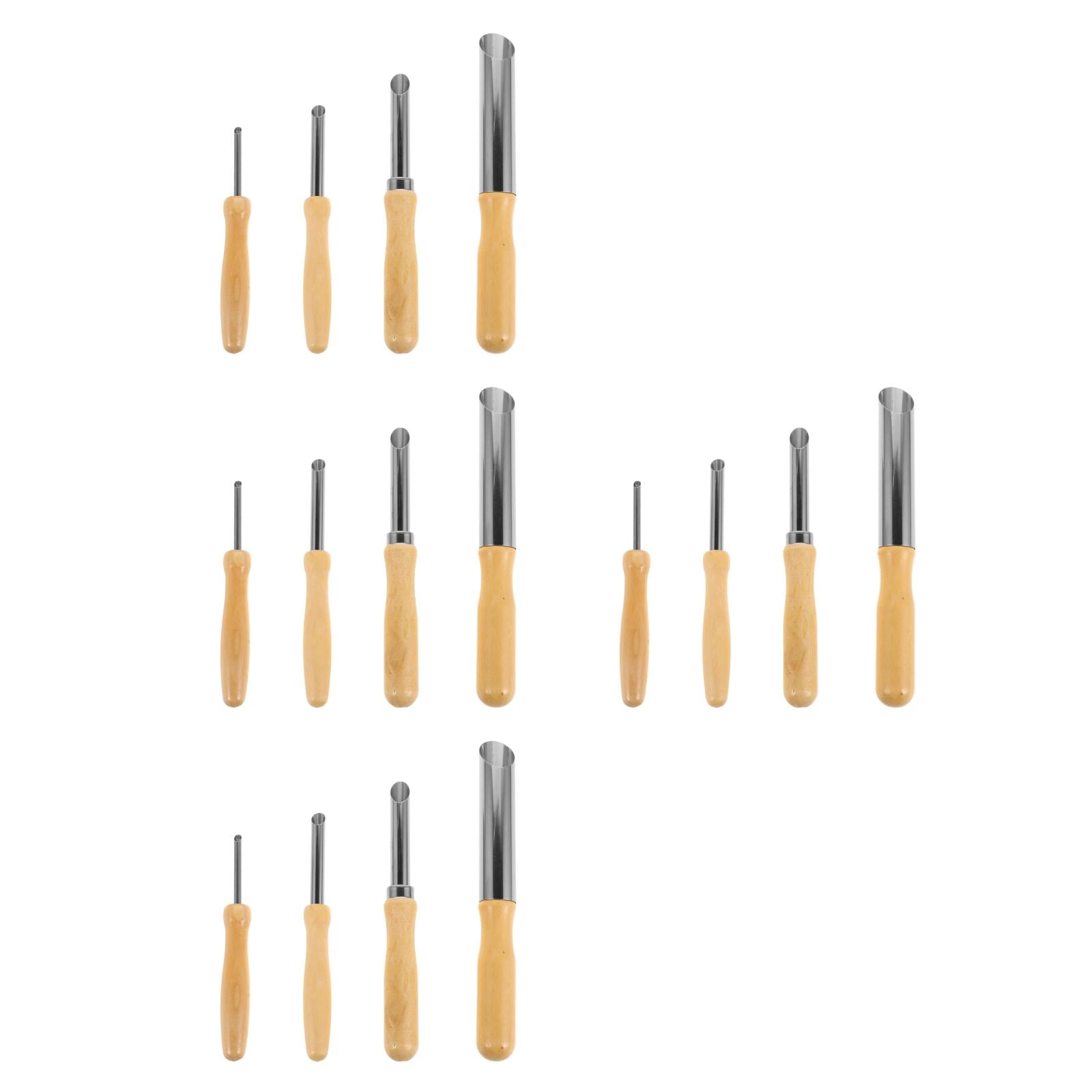 MLINS 16 Pcs Wood Handle Circular Round Hole Cutters Pottery Clay Hole ...