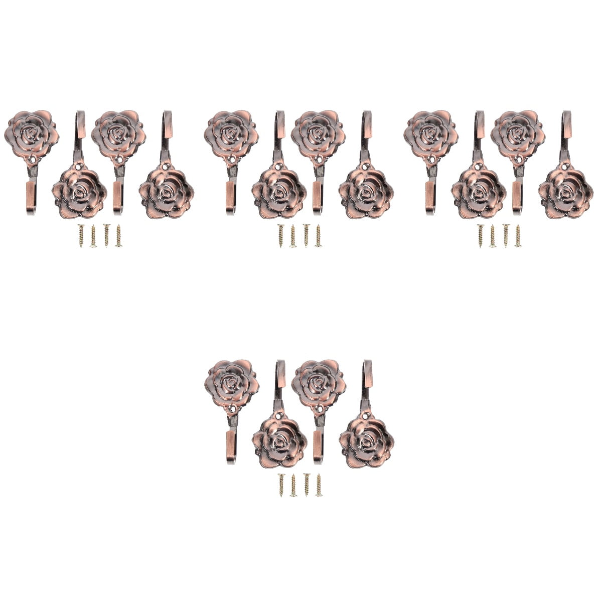 MLINS 16 Sets Rose Flower Shaped Curtain Holdback Iron Curtain Holders ...