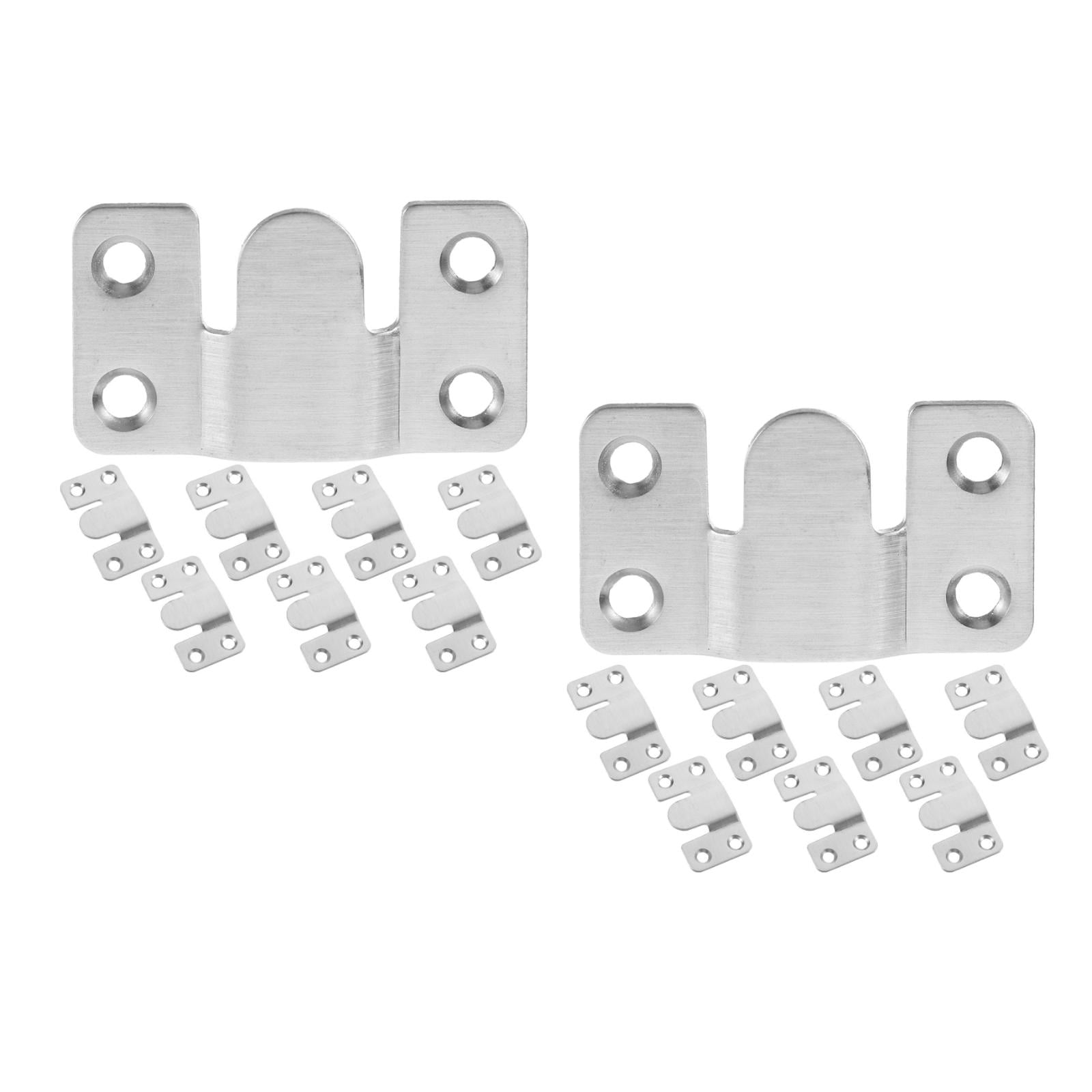 MLINS 16 Sets Stainless Steel Invisible Connectors Wall Mount Brackets ...
