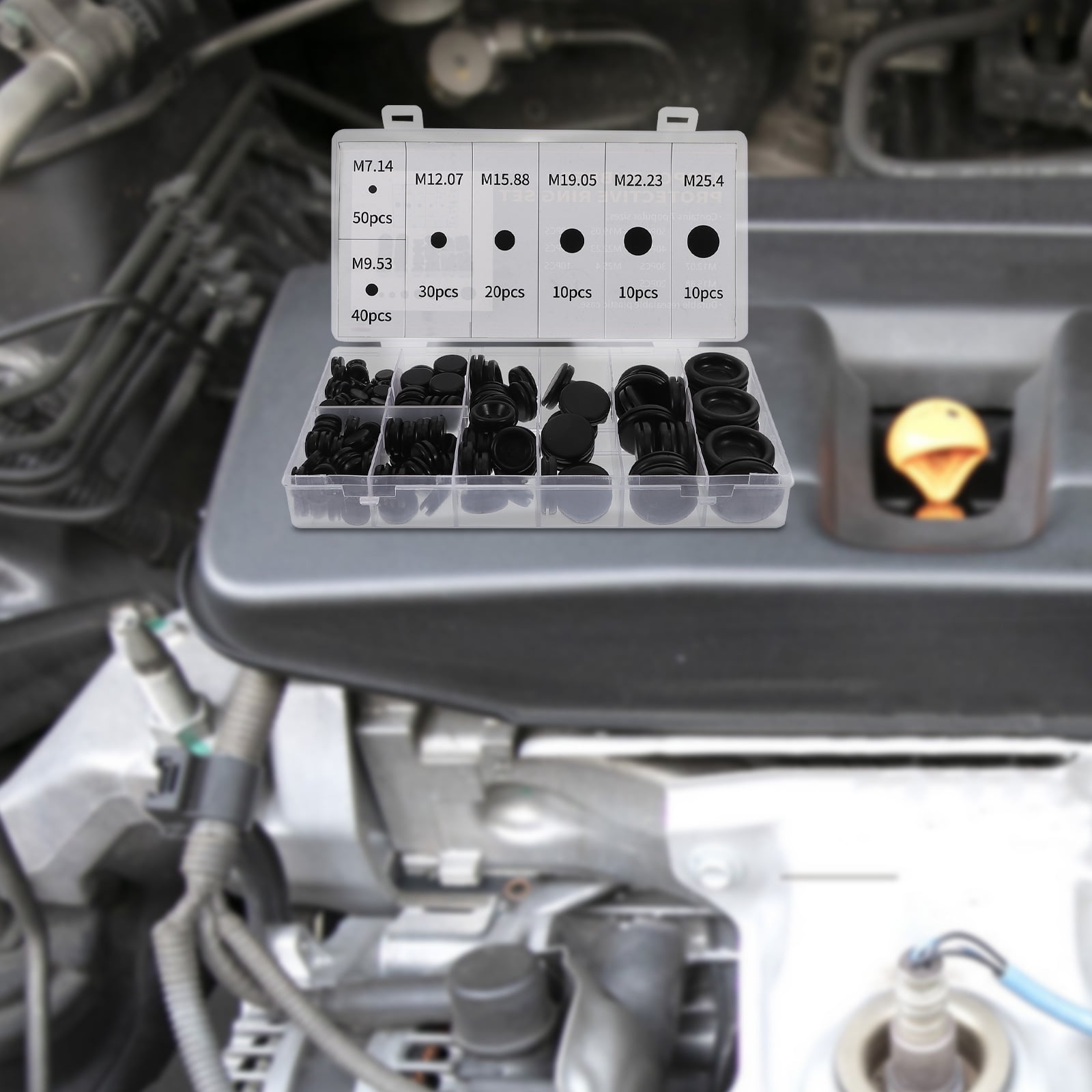 MLINS 170pcs Rubber Grommet Kit for Wiring Wire Closed Grommets Rubber ...