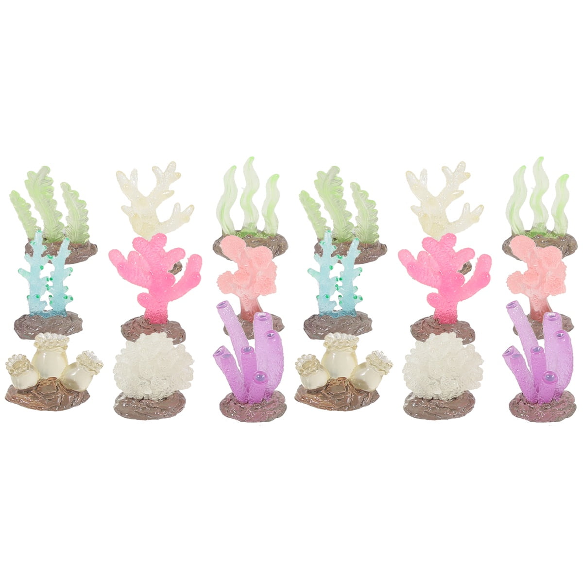 MLINS 18 Pcs Glow Aquarium Coral Reef Decorations Simulation Coral ...