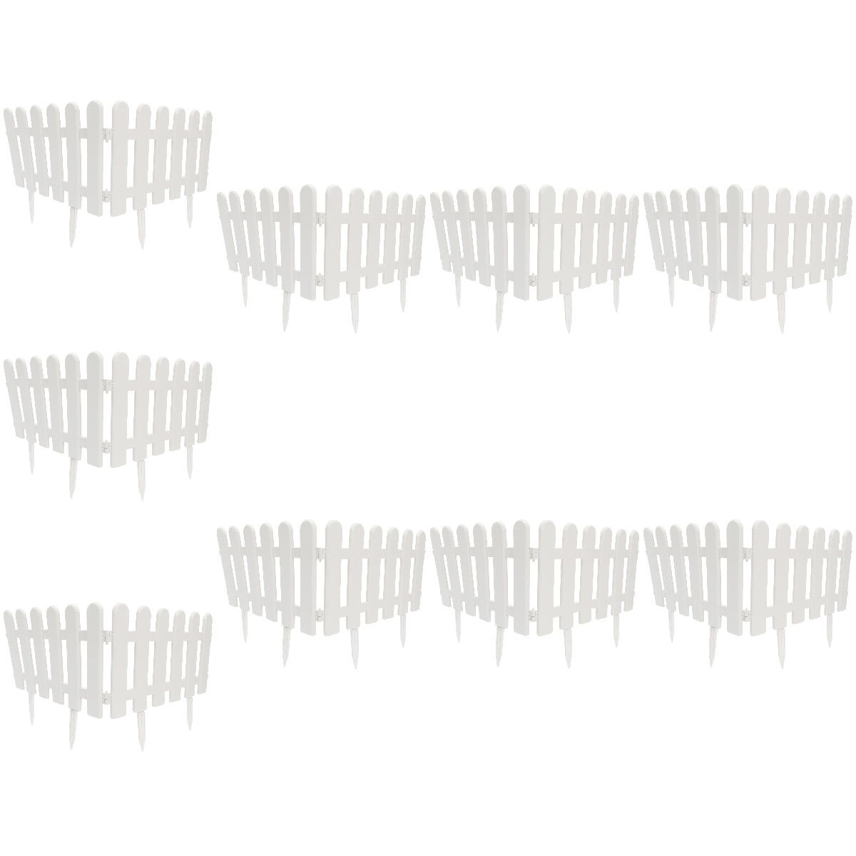 MLINS 18 pcs Garden Edging Decorative Border Landscape Garden Picket ...