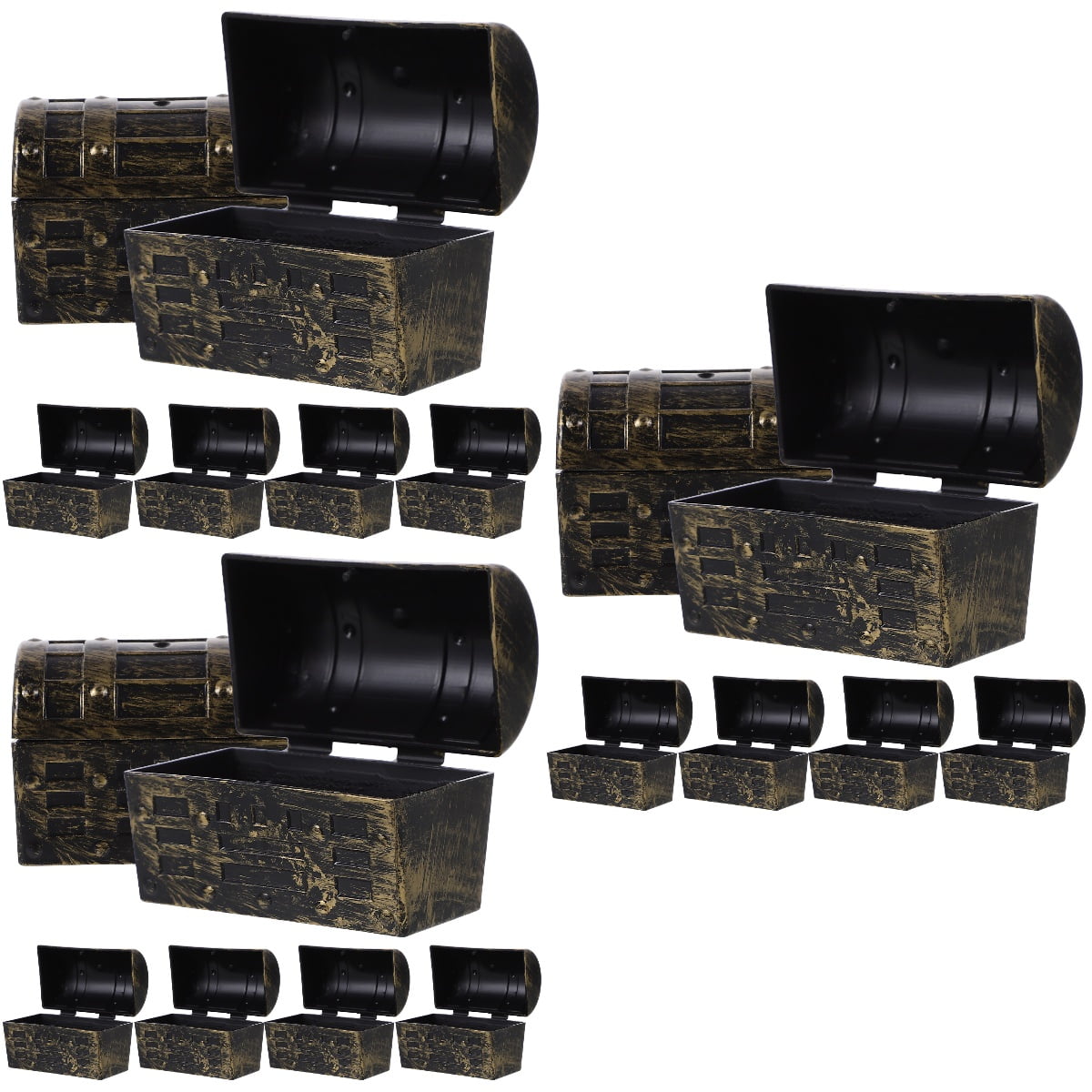 MLINS 18 pcs Mini Pirate Treasure Chest Plastic Storage Boxes Vintage ...