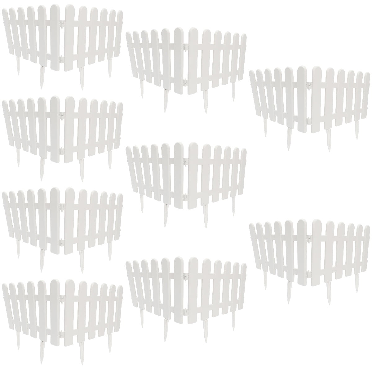 MLINS 18 pcs Plastic Fence Border Garden Landscape Edging Fences with 4 ...
