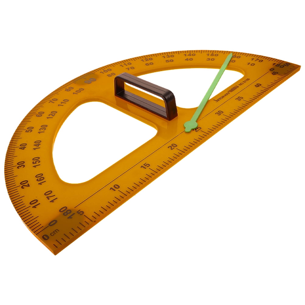 MLINS 180 Degree Protractor Small Large Ruler Circle Rulers Work Orange ...
