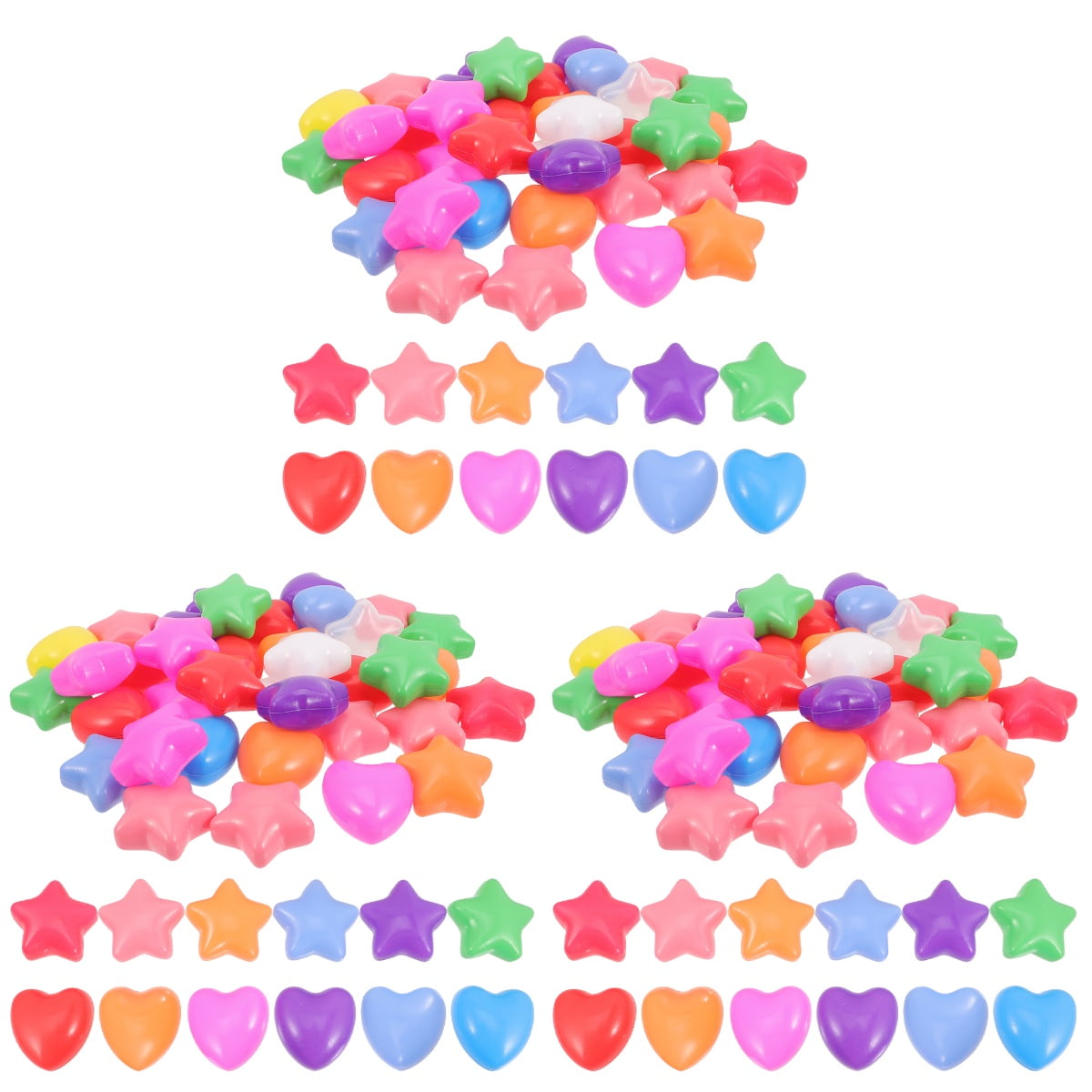 MLINS 180 pcs Ocean Balls Star and Heart Shaped Pool Balls Party Game ...