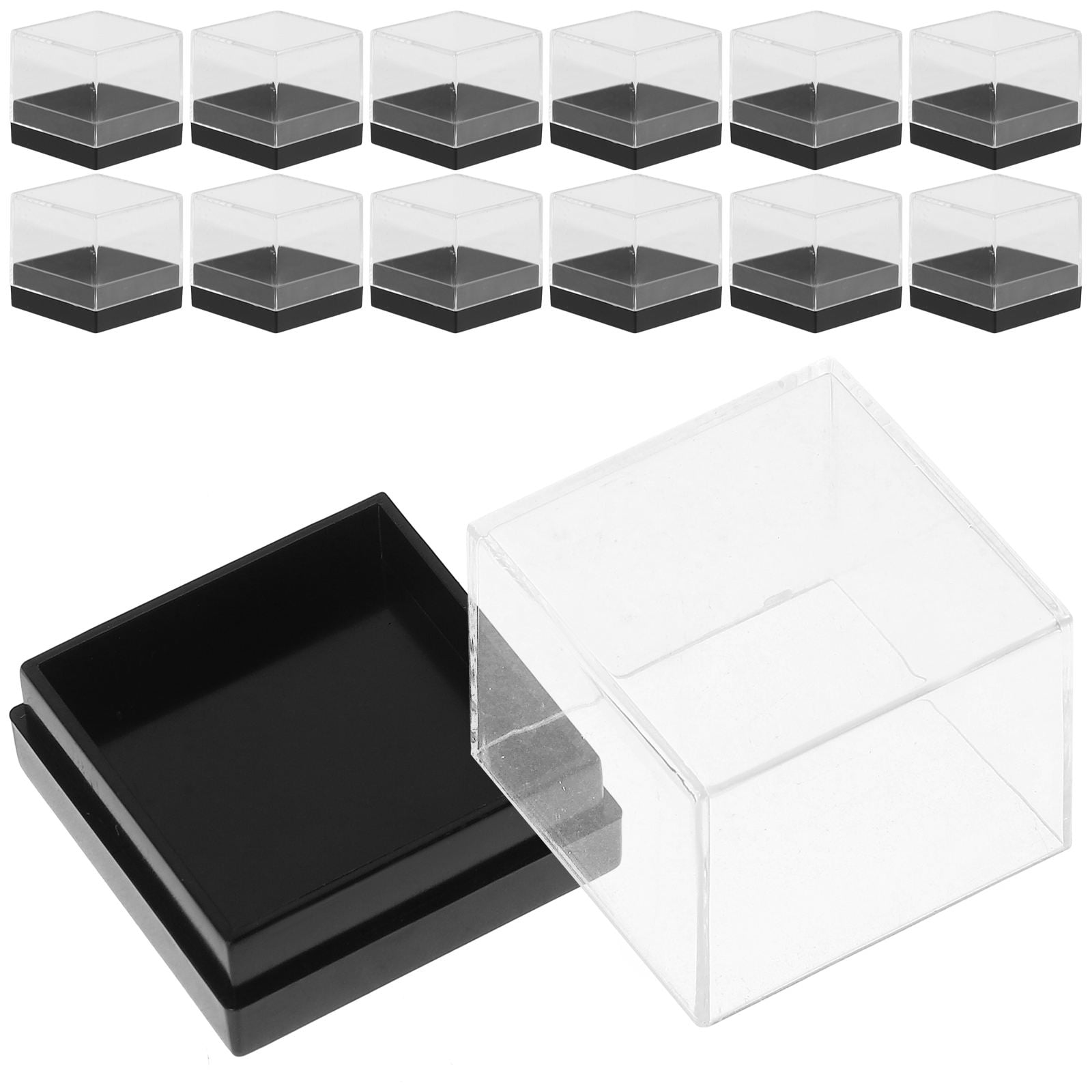 18pcs Small Clear Acrylic Boxes with Lid for Display Versatile Mini Square Cube Organizer ...