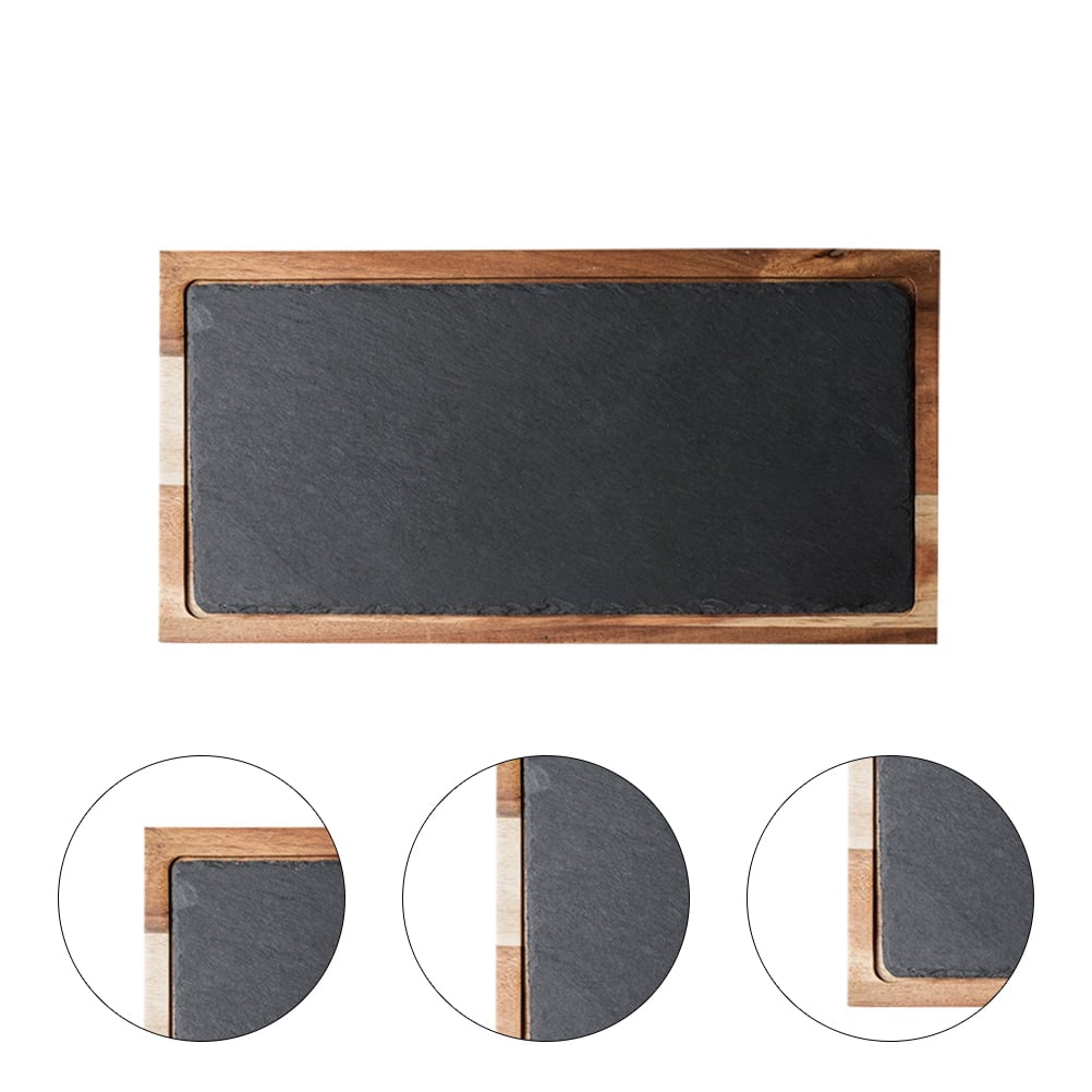MLINS 1PC Solid Wood Snack Plate Wooden Tray Black Japanese Cuisine ...