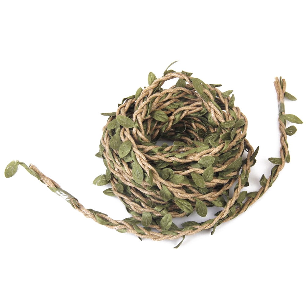 MLINS 1Pack Handmade Garland Green Leaves Rattan Rope Plastic Sling ...