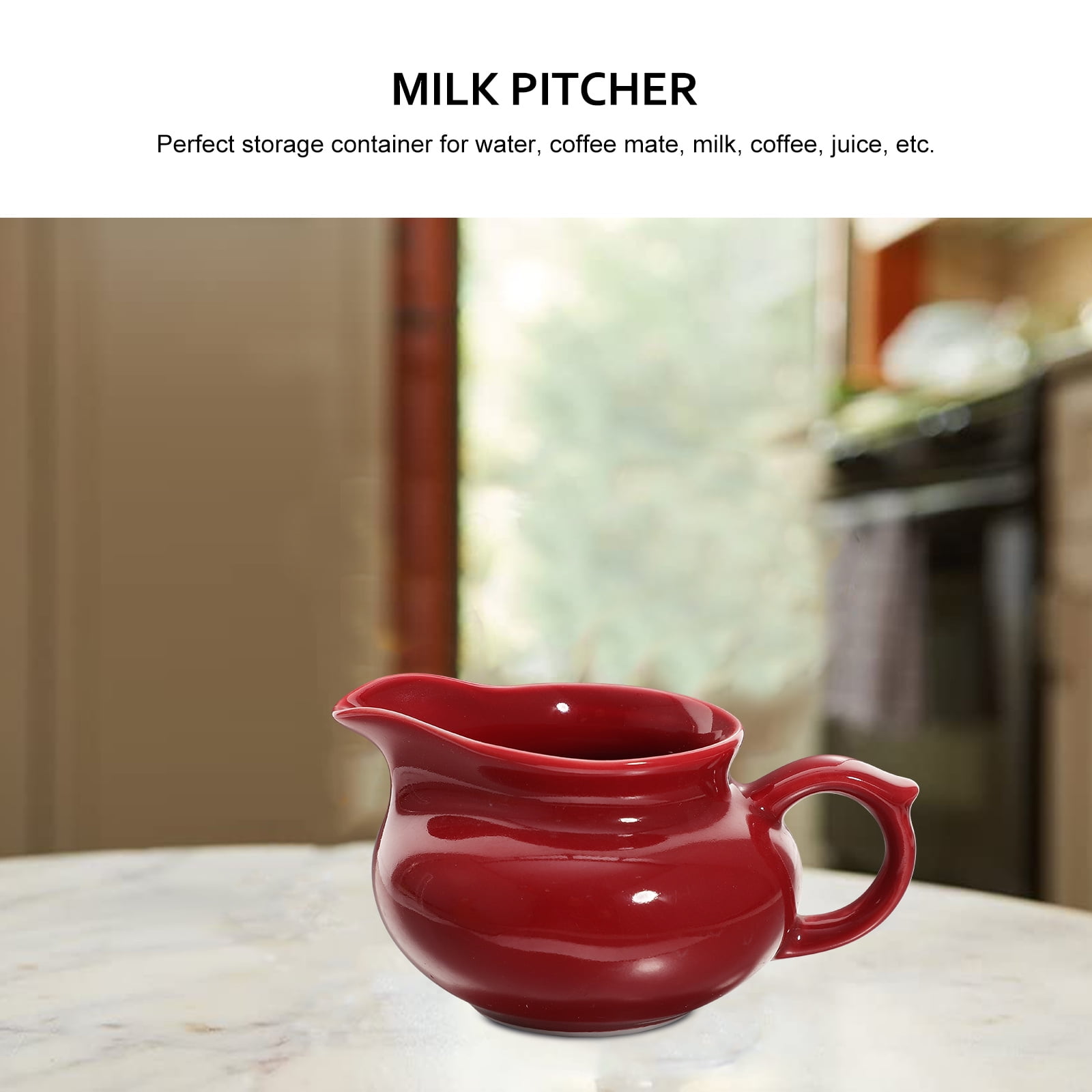 PTOOTP Red Ceramic Gravy Boat Decorative Serving Dish with Storage Lid ...