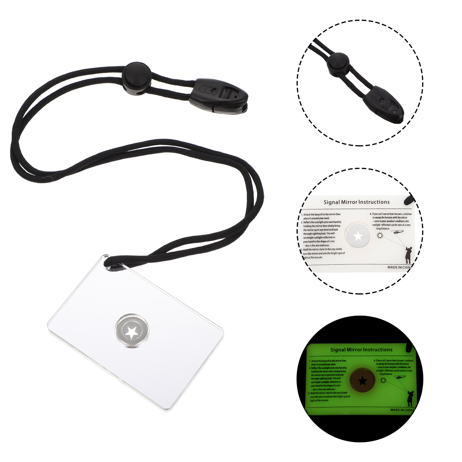 PTOOTP Survival Mirror Transparent 1Set 3.1X2In - Walmart.com