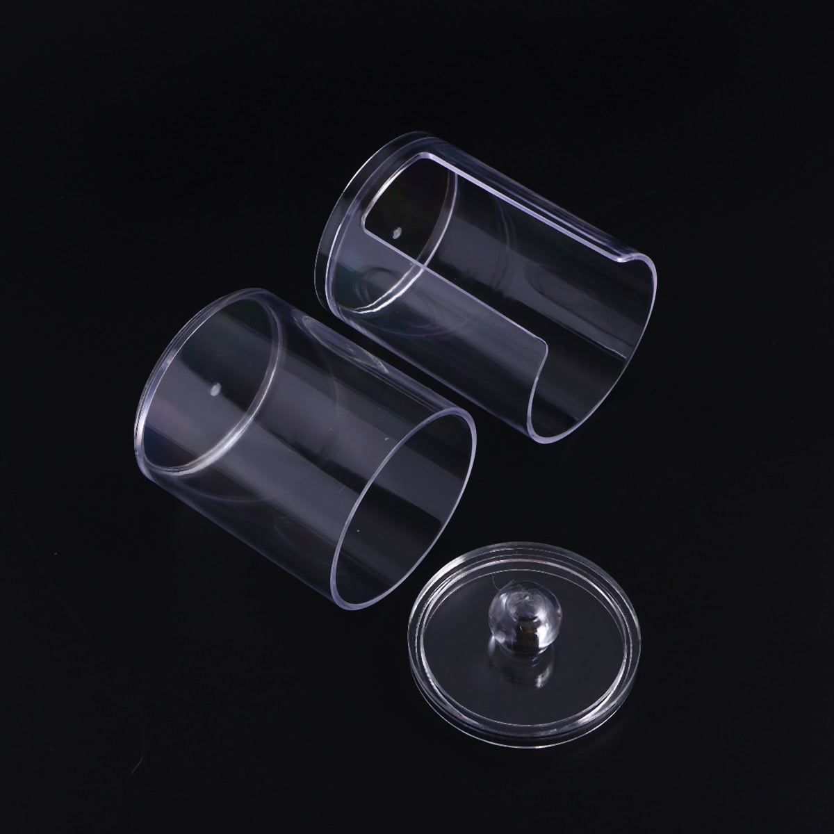 MLINS 1Pack Round Cotton Pads Storage Box Transparent Tough Plastic for ...