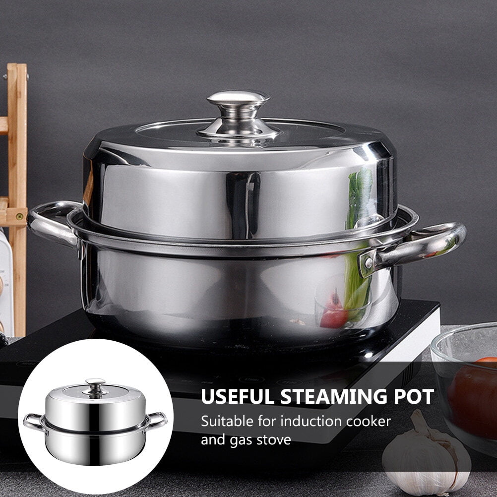 MLINS 1Pack Steaming Pot for Cooking and Hot Pot Use in Stainless Steel ...