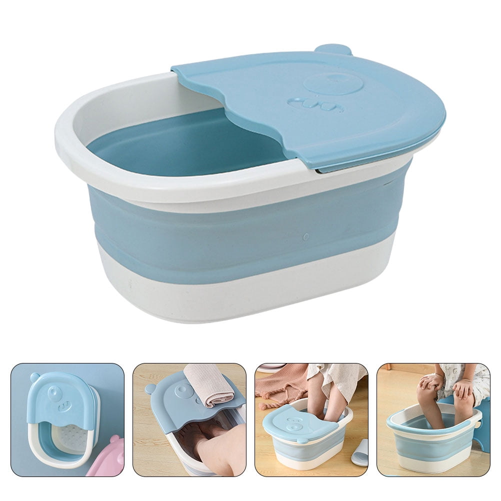 MLINS 1Pc Folding Massage Feet Bath Basin Household Feet Washing Barrel ...