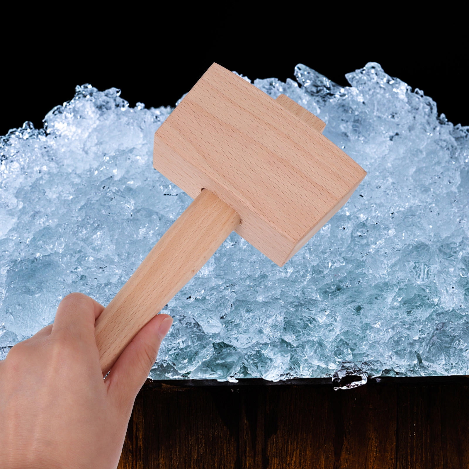 PTOOTP 1Pc Ice Hammer with Wood Handle for Cocktail Bar Supplies ...