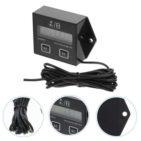 MLINS 1Pc Portable LCD Display Spark Plugs Tach Hour Meter Tachometer ...