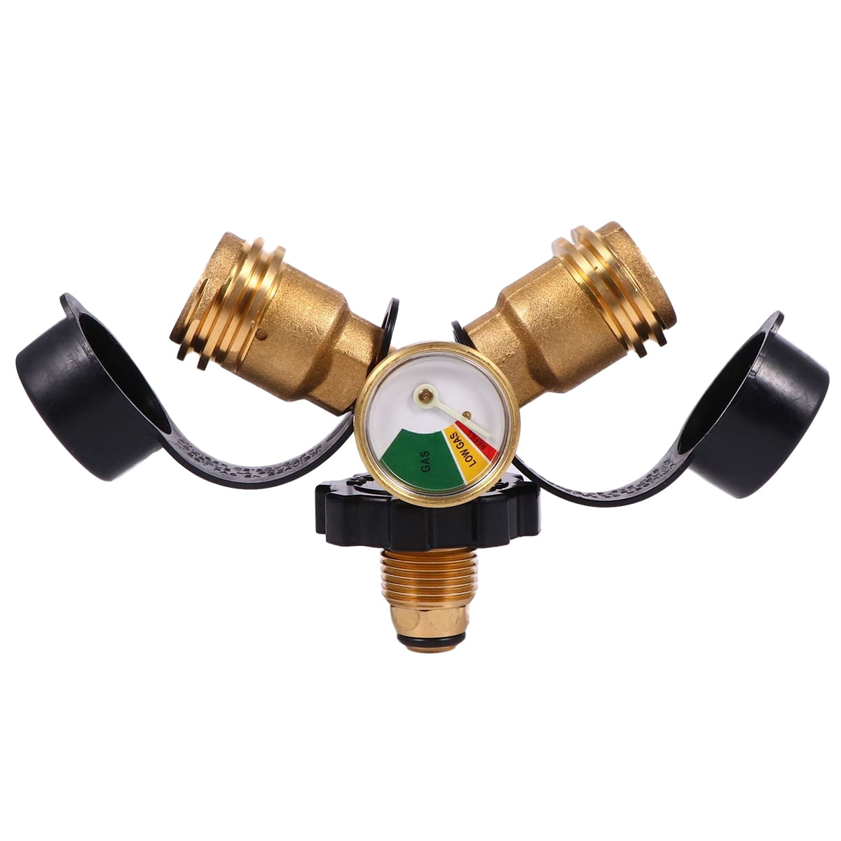 MLINS 1Pc Propane Y Splitter Tee Adapter with Propane Tank Gauge Level ...
