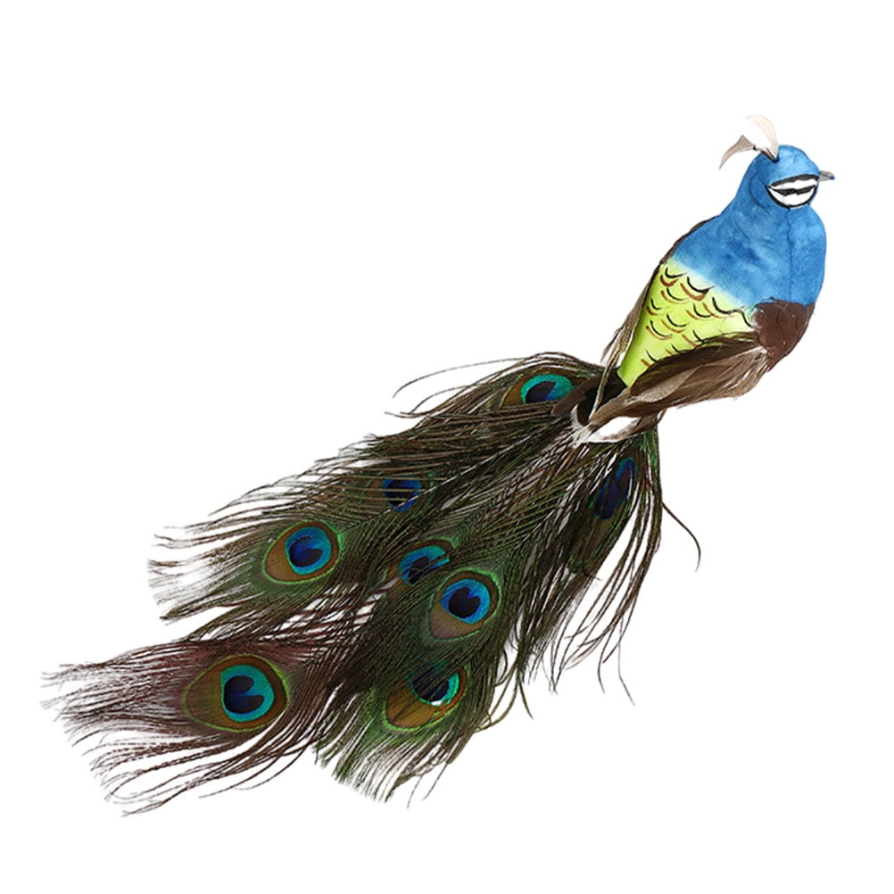 MLINS 1Pc Simulation Peacock Decor Festival Simulation Peafowl Statue ...