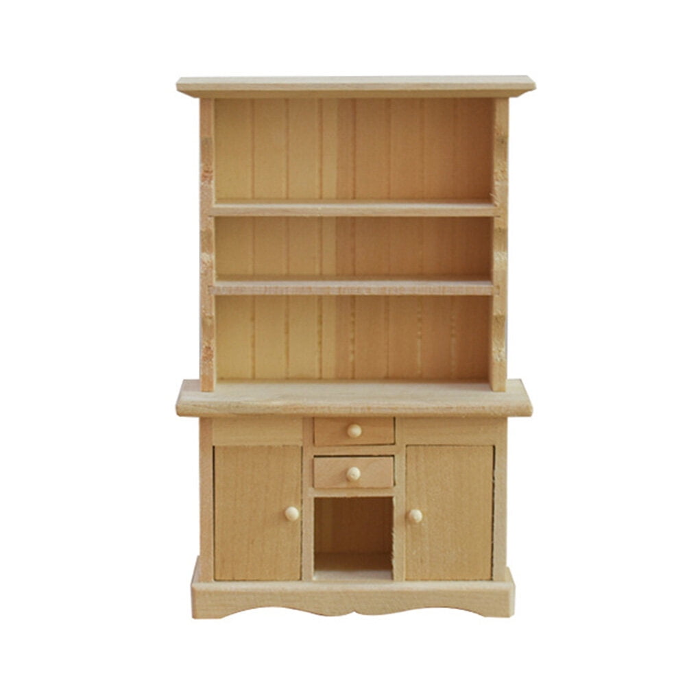MLINS 1Pc1/12 Mini House Mini Wooden Bookshelf Miniature Furniture ...