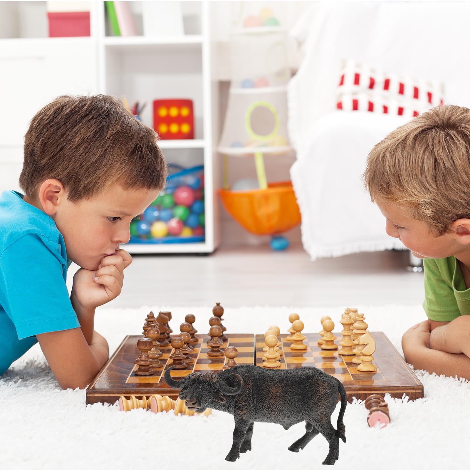 MLINS 1Pcs African Toys PVC Buffalo Model for Office Decoration ...