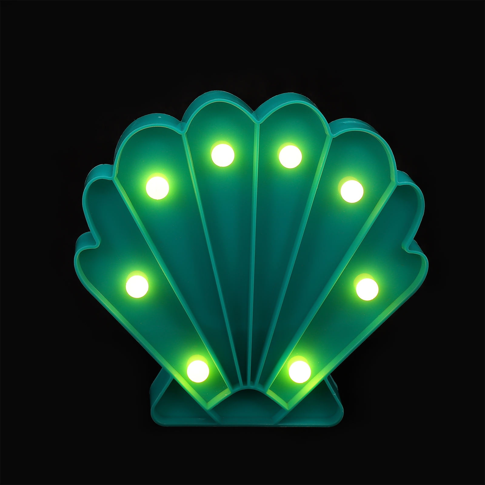 FELTECHELECTR Seashell Shaped LED Light Green Plastic 1Set 7.1X7.1X1 ...