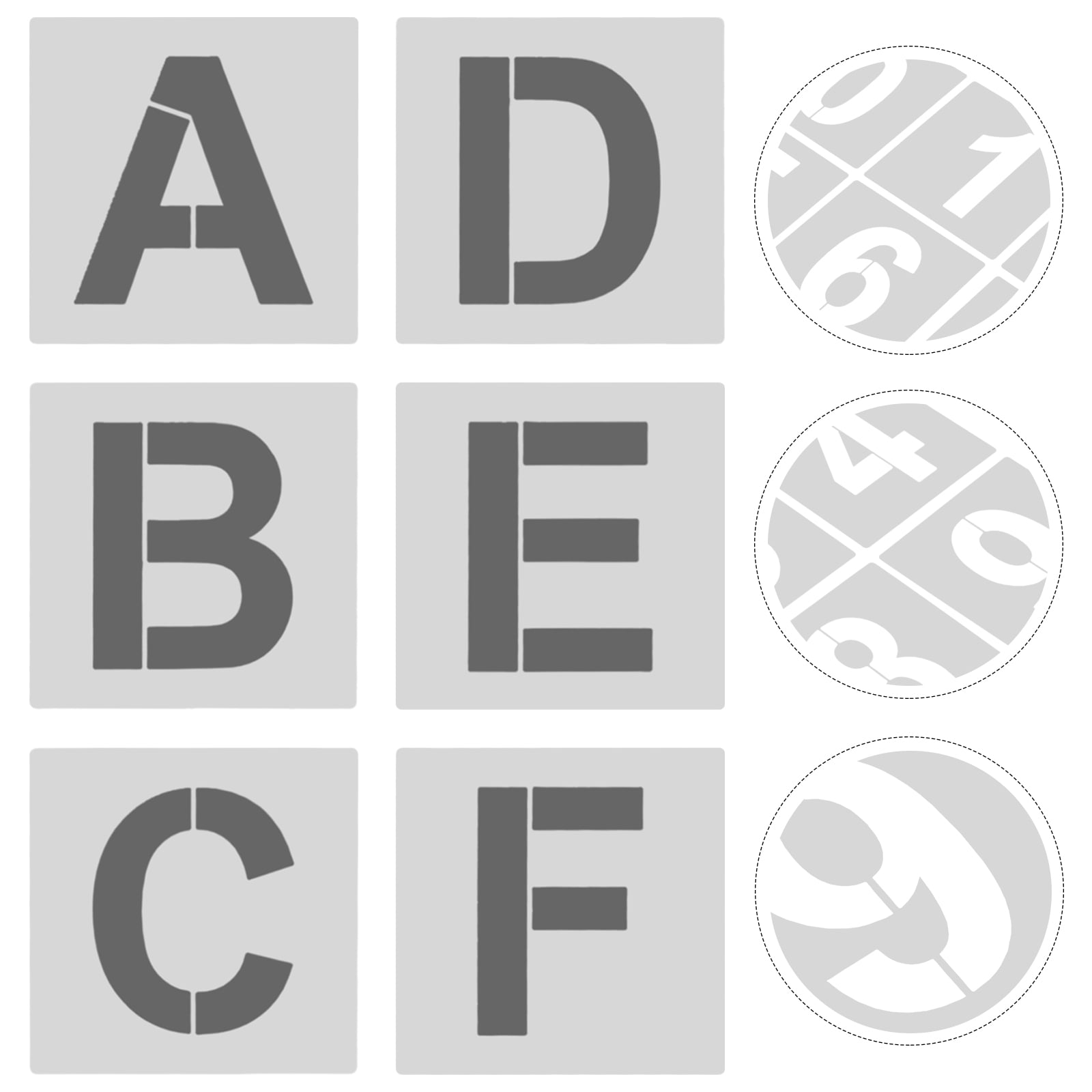 MLINS 1Set DIY Blank Letter and Number Stencil Set Reusable Plastic ...