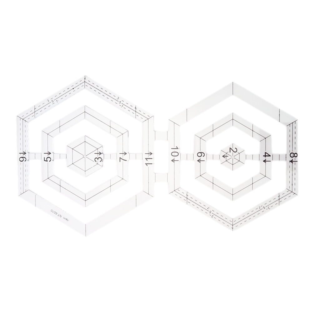 MLINS 1Set Double Hexagon Quilting Ruler for Craft Projects and Drawing ...