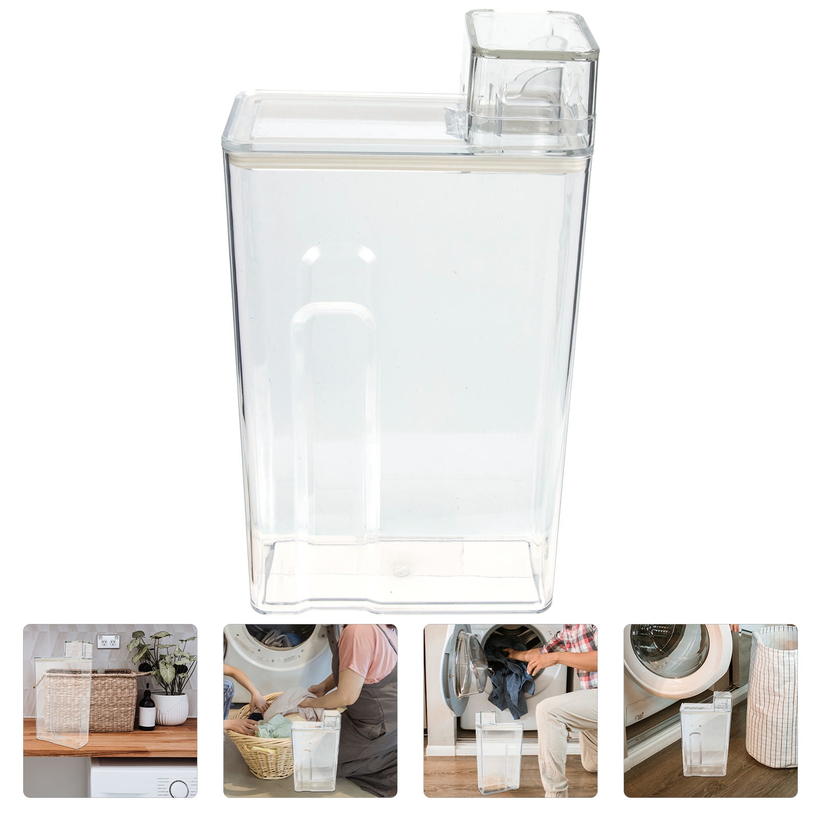 PTOOTP Mlins 1Set Transparent Plastic Laundry Powder Container ...