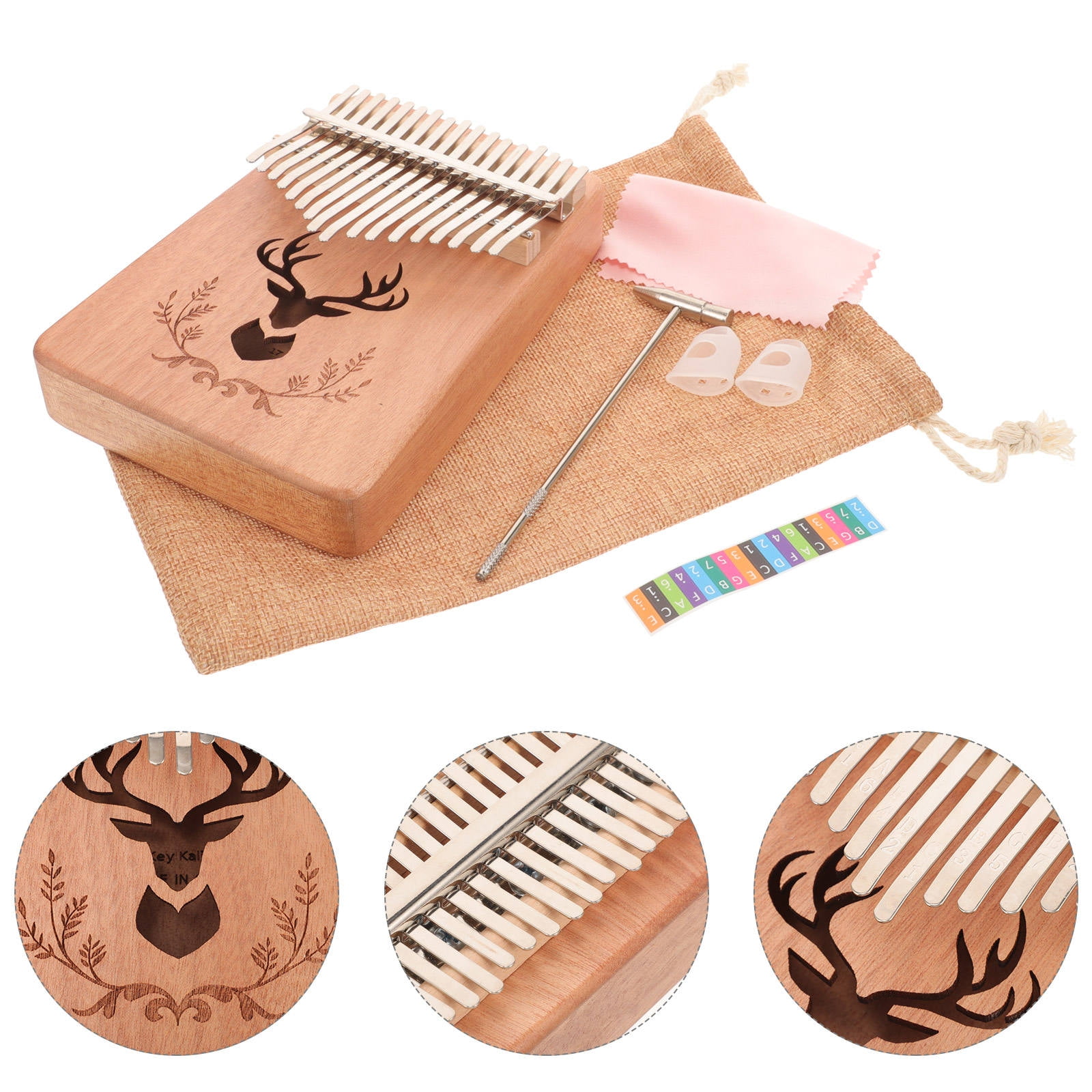 MLINS 1Set Thumb Piano Portable Kalimba 17 Keys Hand Piano Simple ...