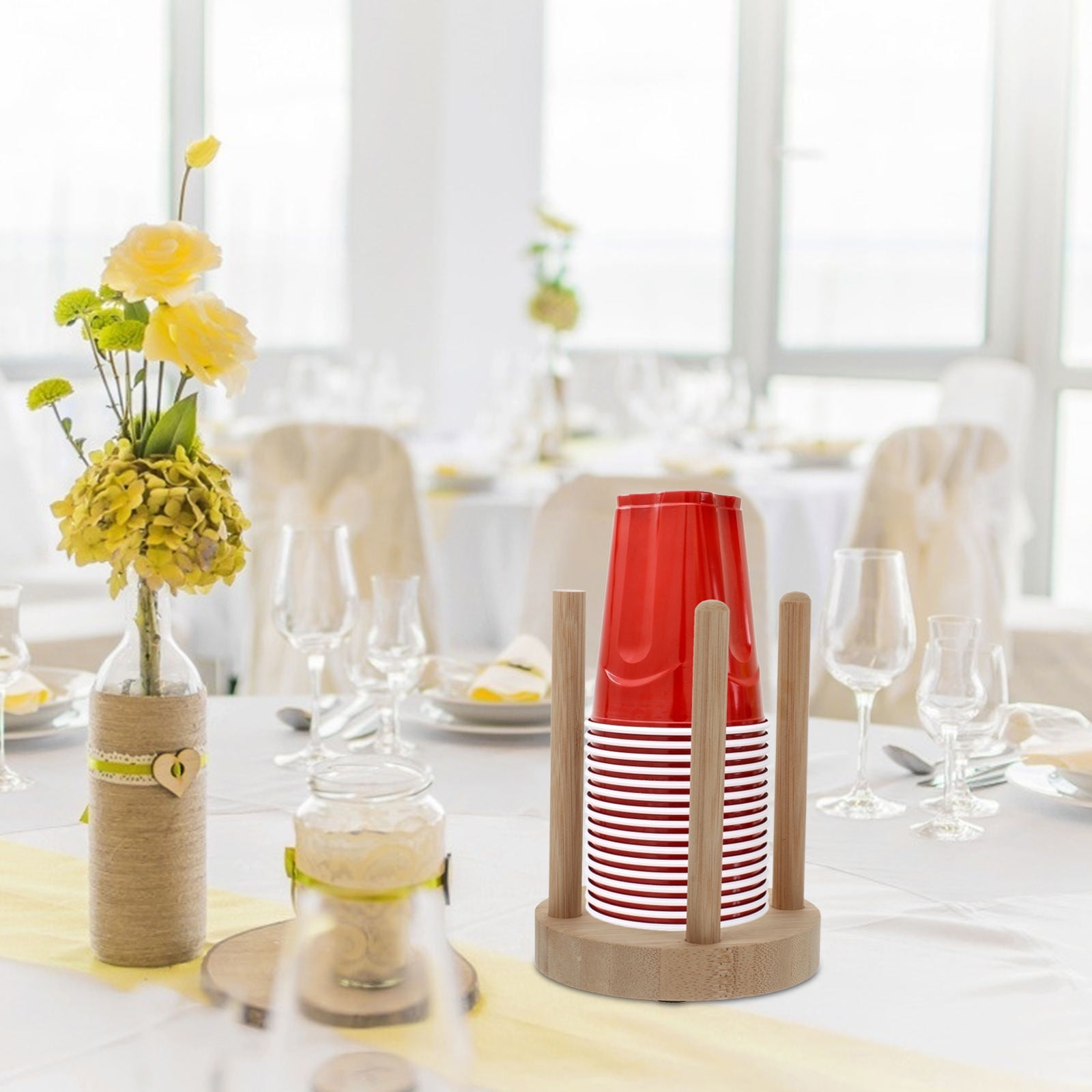 MLINS 1Set Wooden Rectangular Paper Cup Holder for KTV Bar Coffee Shop ...