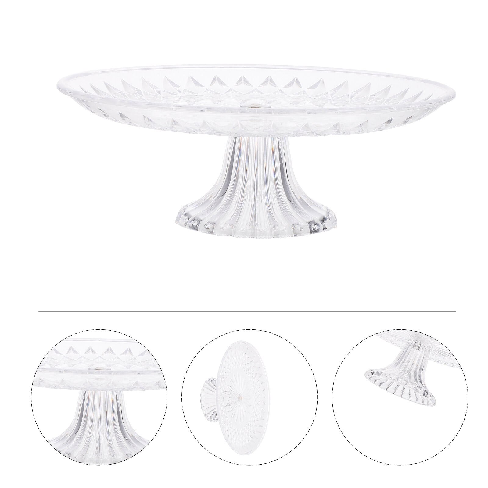 MLINS 1pc Clear Crystal Fruit Cake Plate, Clear Platter Footed Serving ...