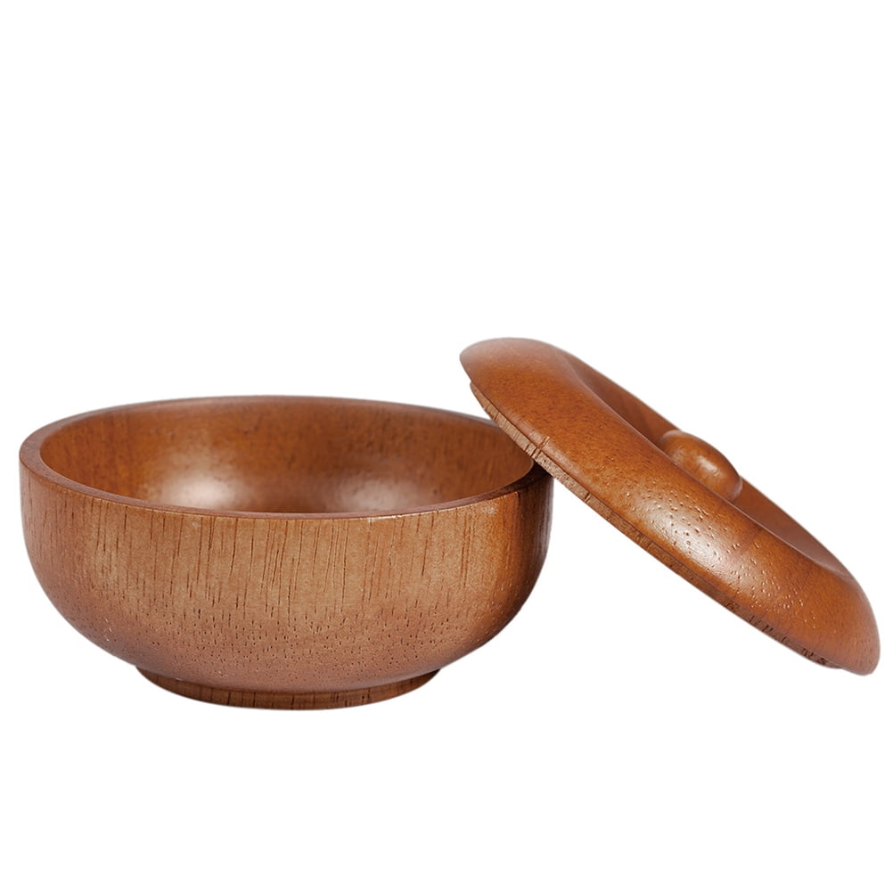 MLINS 1pc Wooden Shaving Bowl with Lid Shaving Soap Bowl Shaving Cream ...
