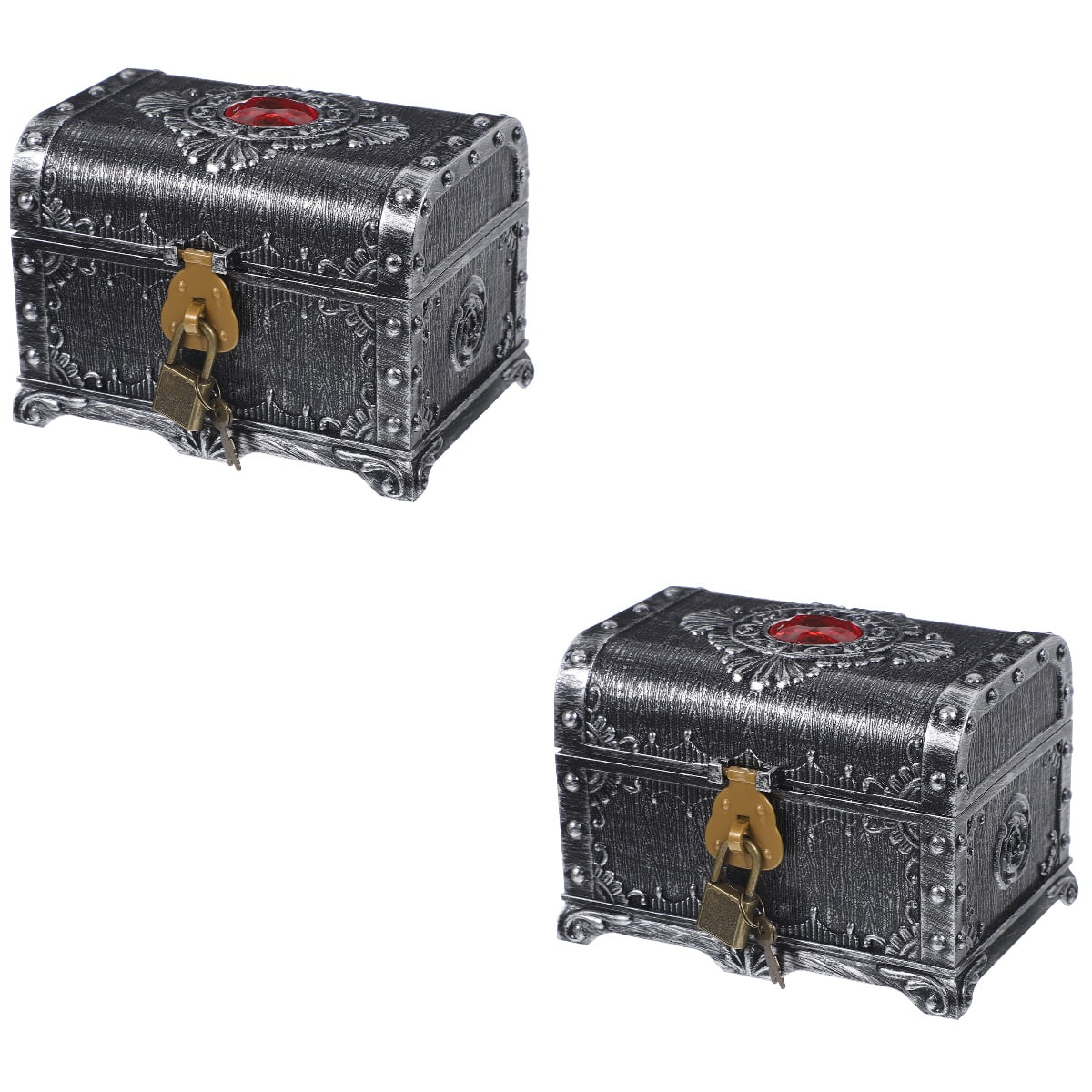 MLINS 2 Count Plastic Chest Toys Combination Lock Decorative Child ...