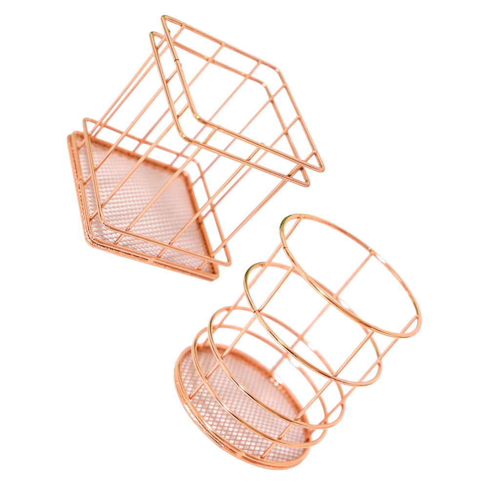 MLINS 2 PCS Metal Storage Holder Iron Art Basket for Potato and Onion Bin Office Golden ...